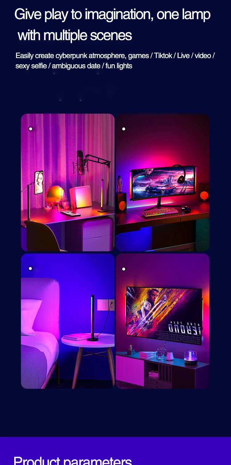 Smart Gaming Light - RGBIC Control with BT APP & Voice