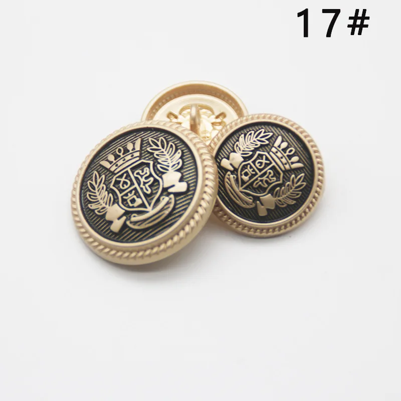 Shank Button Gold Custom Sewing Metal Zinc Alloy Plating Round ...