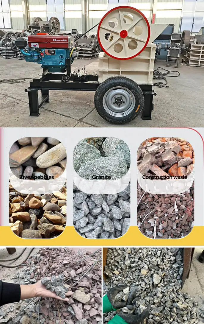 Mobile Mini diesel Hopper Source Small Concrete Stone Rock Jaw Crusher ...