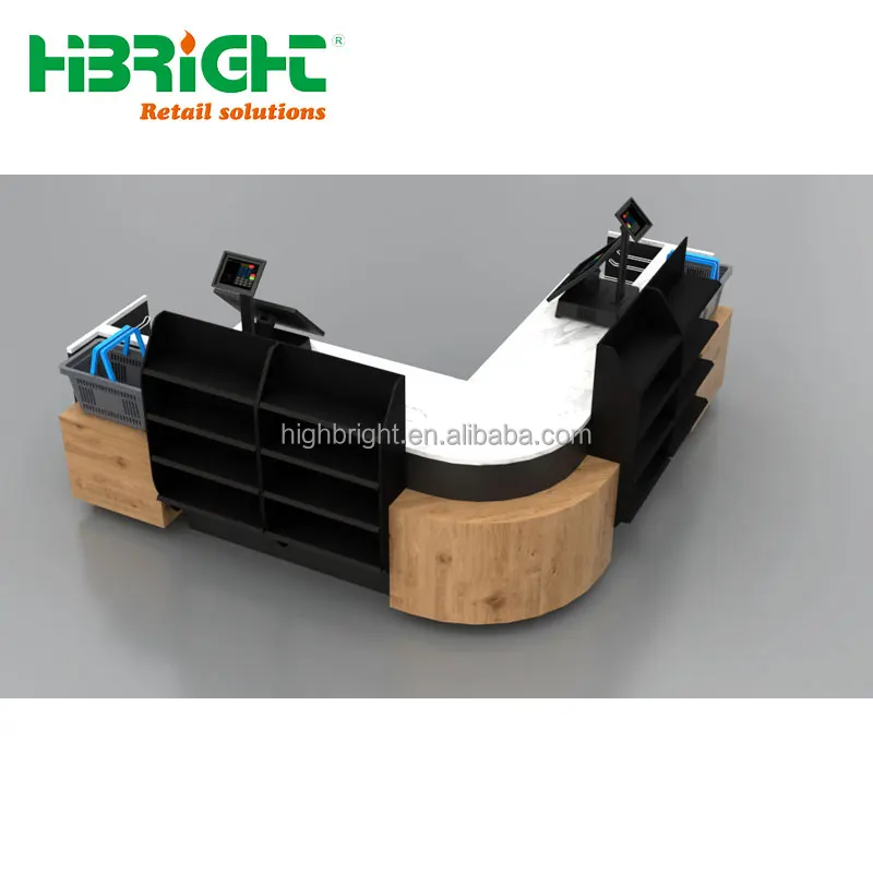 Customized Wood Cashier Counter for Supermarkets and Convenience Stores ...