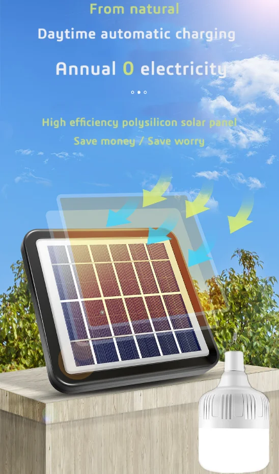 Led Rechargeable Solar Lights Usb Charging Solar Bulb Solar Panels ...