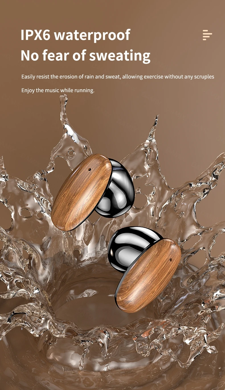 New Fashion M35 Tws Earbuds 9d Hifi Stereo Wood Design Waterproof In ...