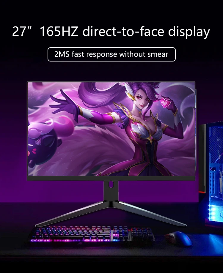 Factory 27 Inch Monitor Curvado 2k 2560*1440 165hz Ips Panel Computer ...