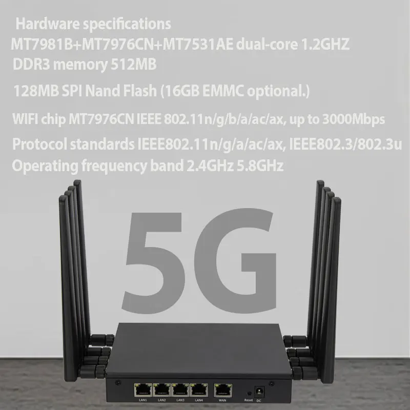 High Speed 3000mbps 5g Wifi6 Router 12v Dc Power Support Rm521f Dual Band Wireless 5g Router ...