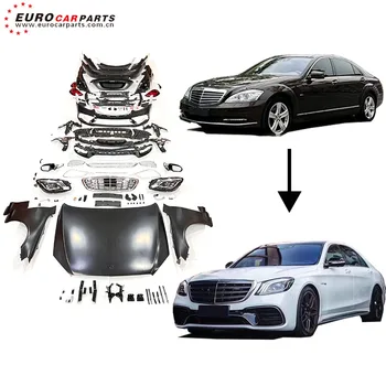 S Class W221 Upgrade W222 Bumper Body Kit Pp Material 2006-2013 Head ...