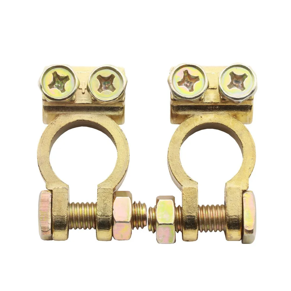 Screw Connection Positive And Negative Brass Connector Battery Terminal ...