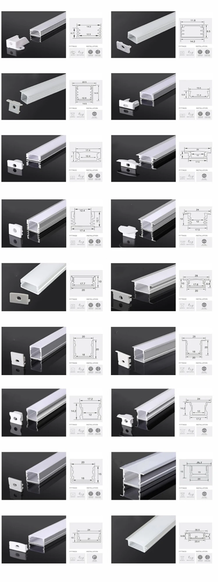 Aluminum Profiles Are Used For Lighting Channels Of Light Emitting ...