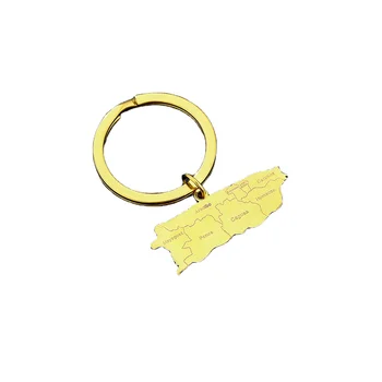 Custom Puerto Rico Map City Keychain Decoration Ethnic Style Versatile ...
