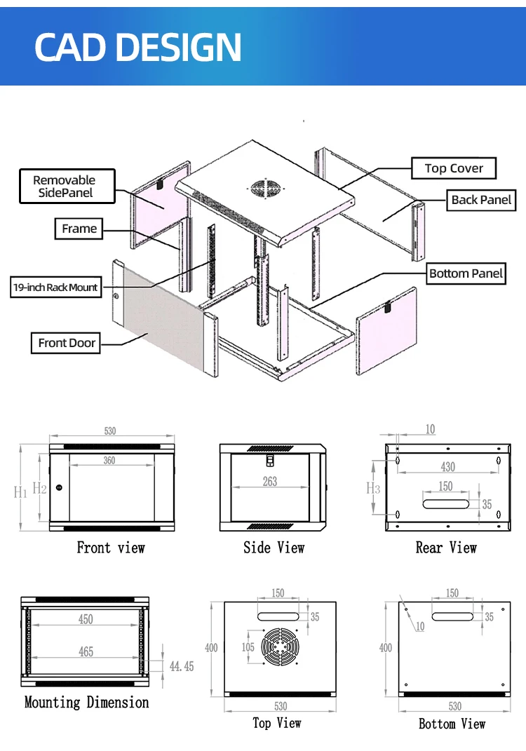 9U Wall Mounted Network Cabinet - Secure & Versatile Storage