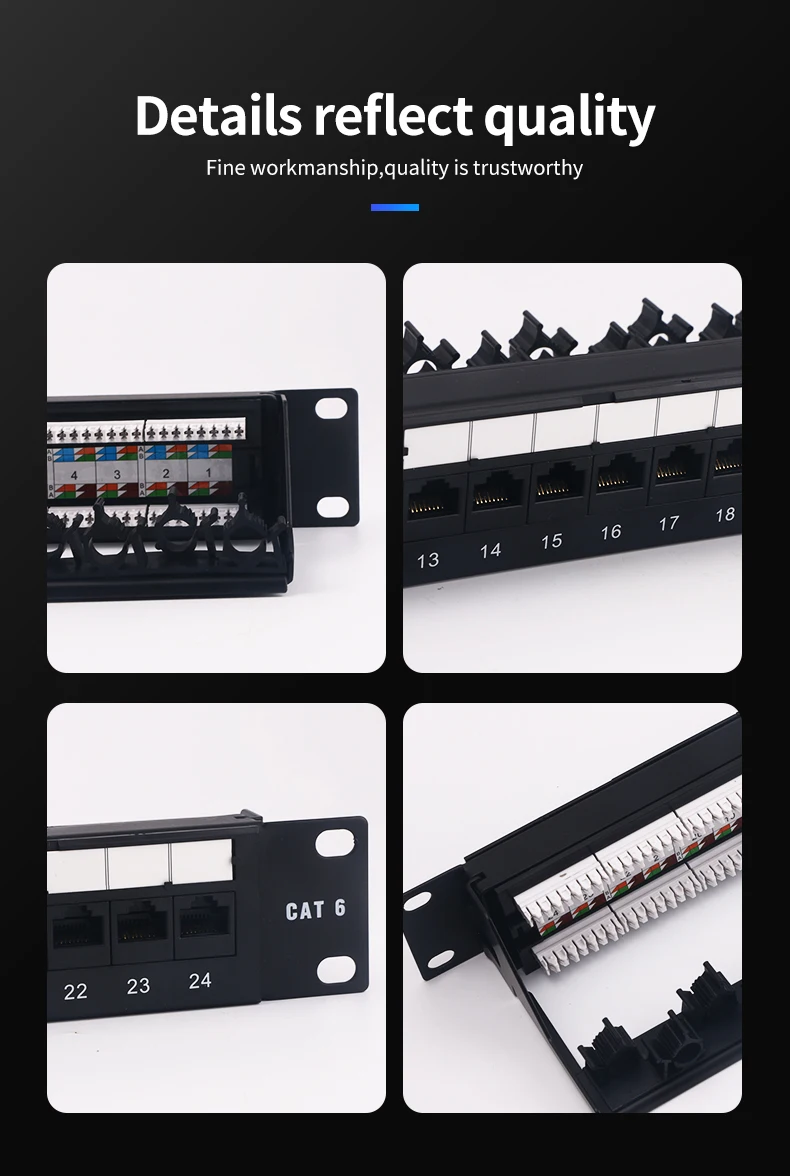 24 Port Patch Panel Rj45 Cat6 Cat5e UTP Patch Panels Manufacturer's ...