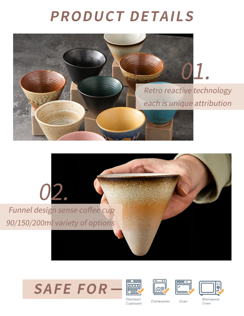 200ml Retro Funnel Cone Shape Vintage Arabic Coffee Cup Cross-border ...
