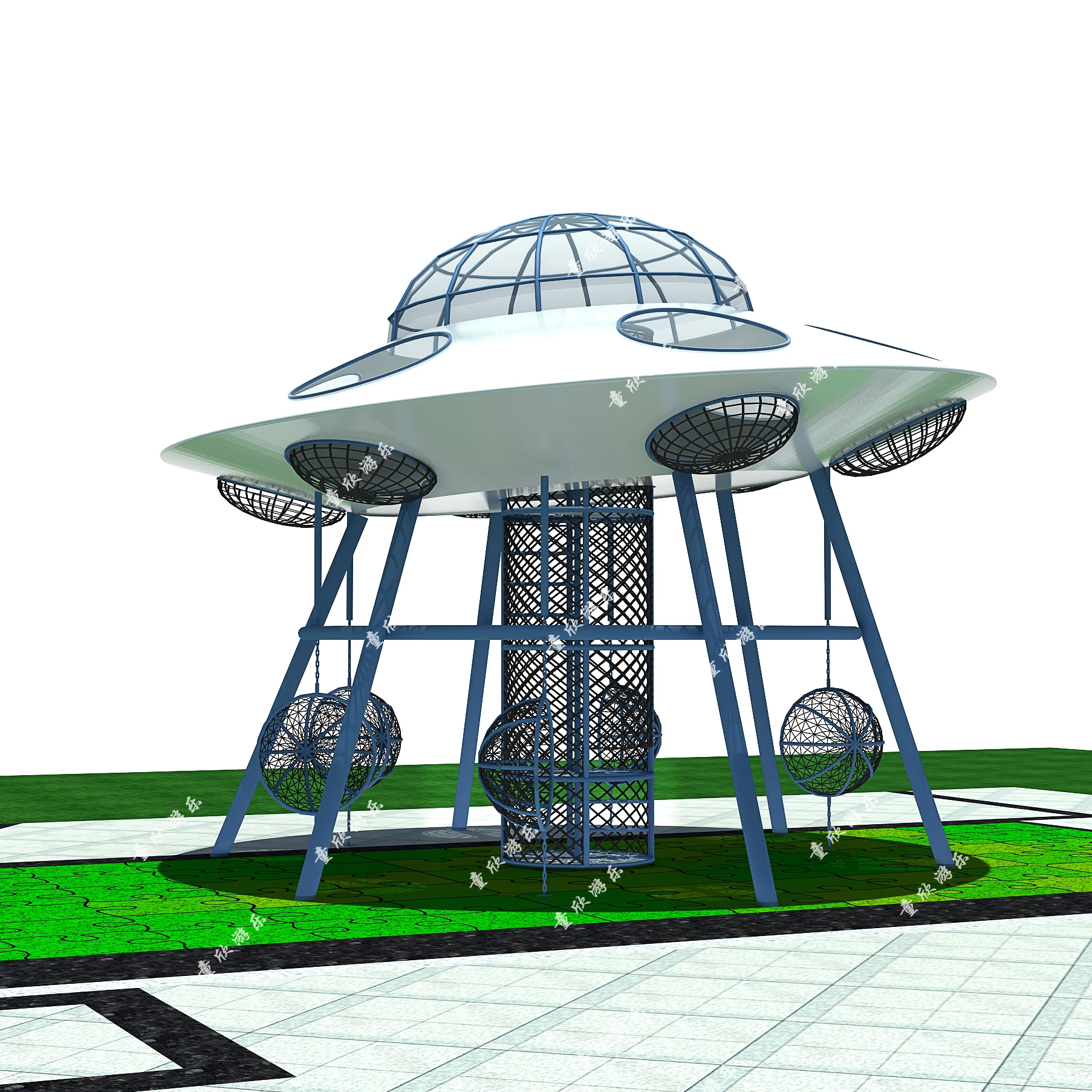 Outdoor Ufo Themed Slide Large-scale Theme Park Luxury Outdoor ...