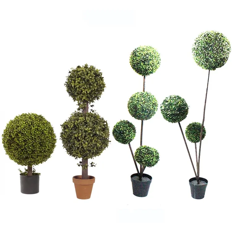 Artificial Topiary Boxwood Ball Tree - Eco-Friendly Decor
