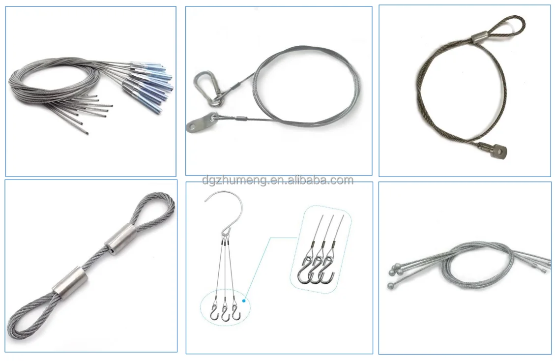 Heavy Duty Braided Safety Steel Coated Wire Rope Assembly With Loop ...