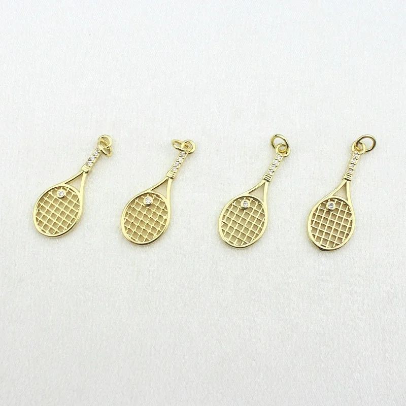 Ch-jdp0577 Simple Fashion Tennis Racket Shape Pendant Micro Pave Cz ...
