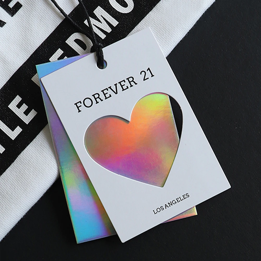Customized Brand Logo Holographic Hang Tag Paper Hanging Tag Custom ...