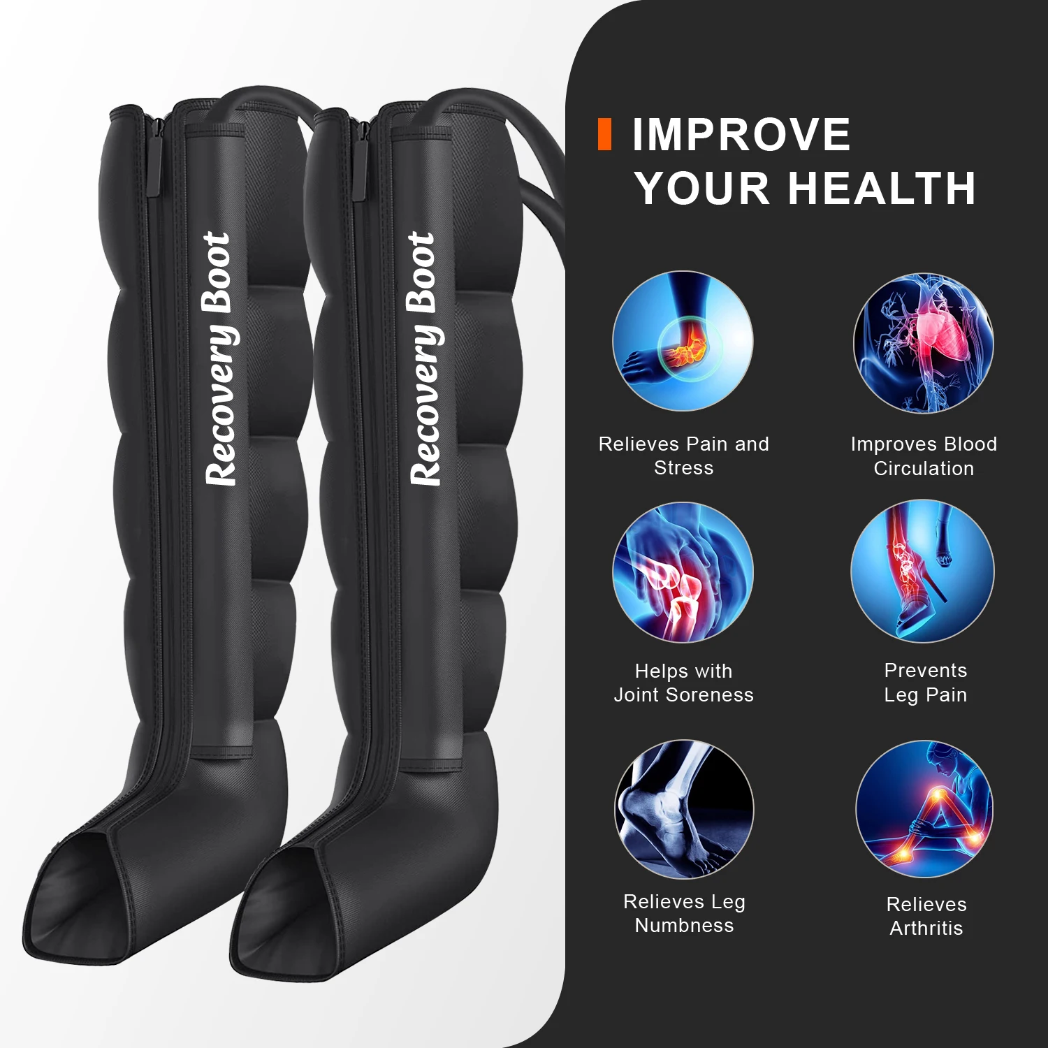 Compression Boots for Rechargeable Muscle Soreness Relief
