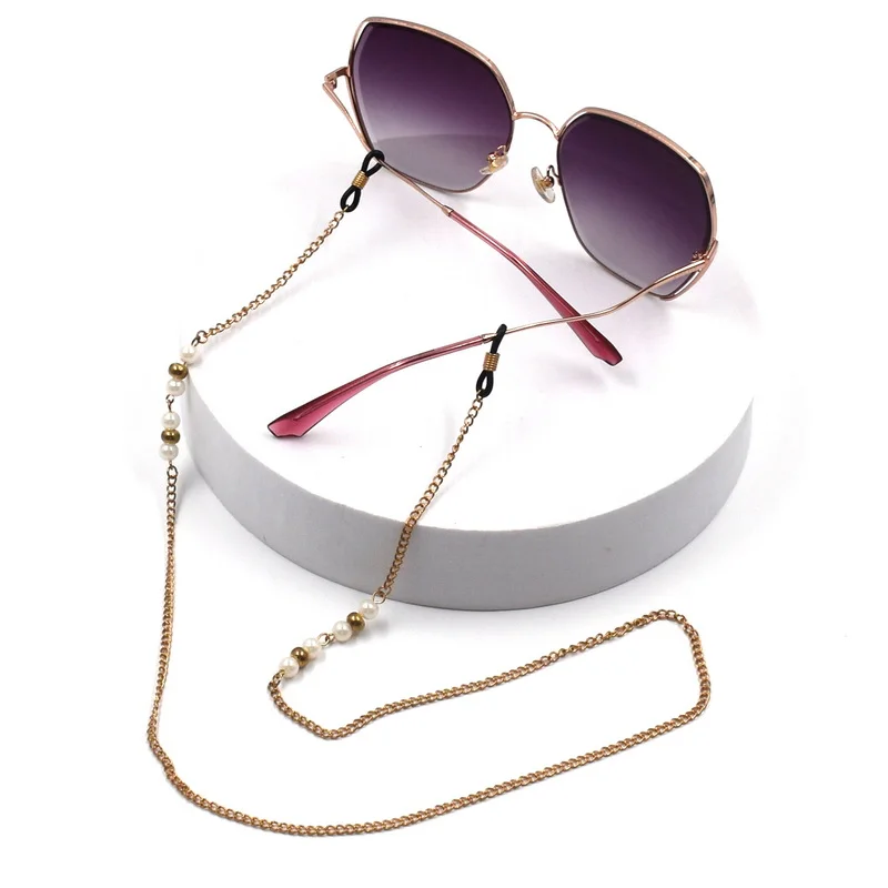 Custom Beaded Metal Sunglasses Chain Gold Metal Beads Sunglasses Cords ...
