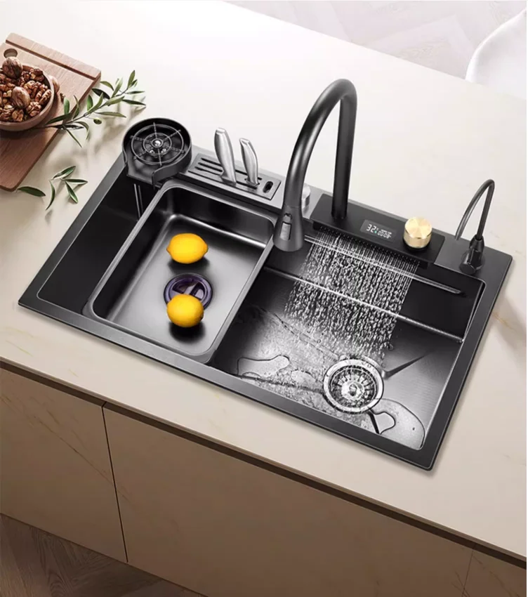 Modern Design Intelligent Kitchen Sink Advanced Gray Stainless Steel ...