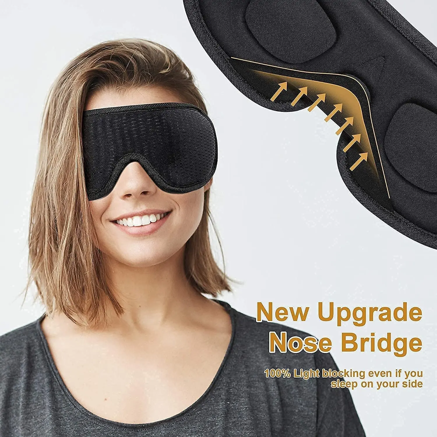 Sleep Eye Cover 3d Contoured Eye Mask No Eye Pressure Blocking Light ...