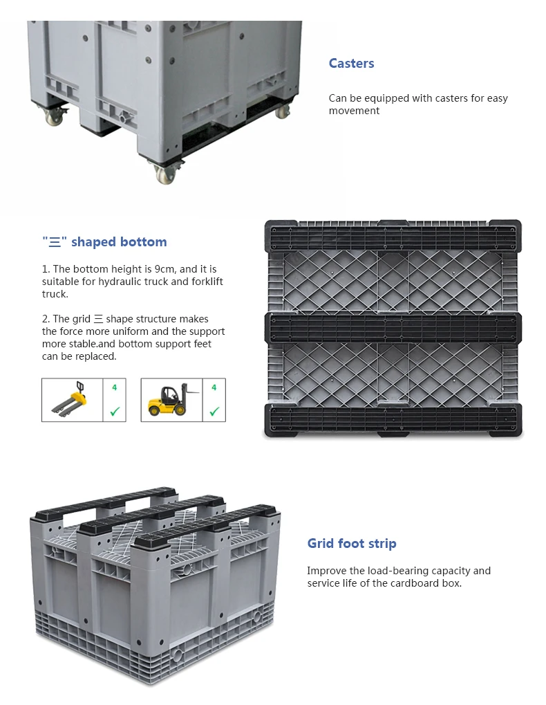 Large Volume Plastic Pallet Container Storage Crate For Transportation ...