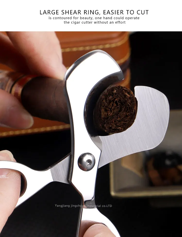 Keensun Luxury Customized Logo Stainless Steel Cigar Cutter