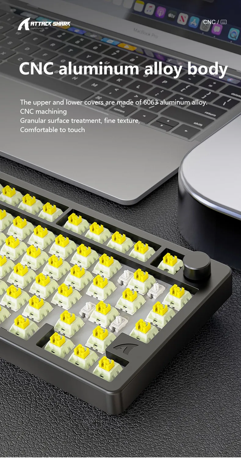 Attack Shark X86 Mechanical Keyboard RGB Wireless BT Three Mode Gasket ...