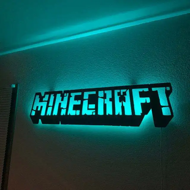 MC Color Changing Game Room Decor - Custom Neon Lamps
