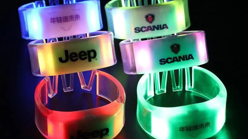 Rgb Custom Logo Programmable Remote Control Flashing Bracelet Colorful ...