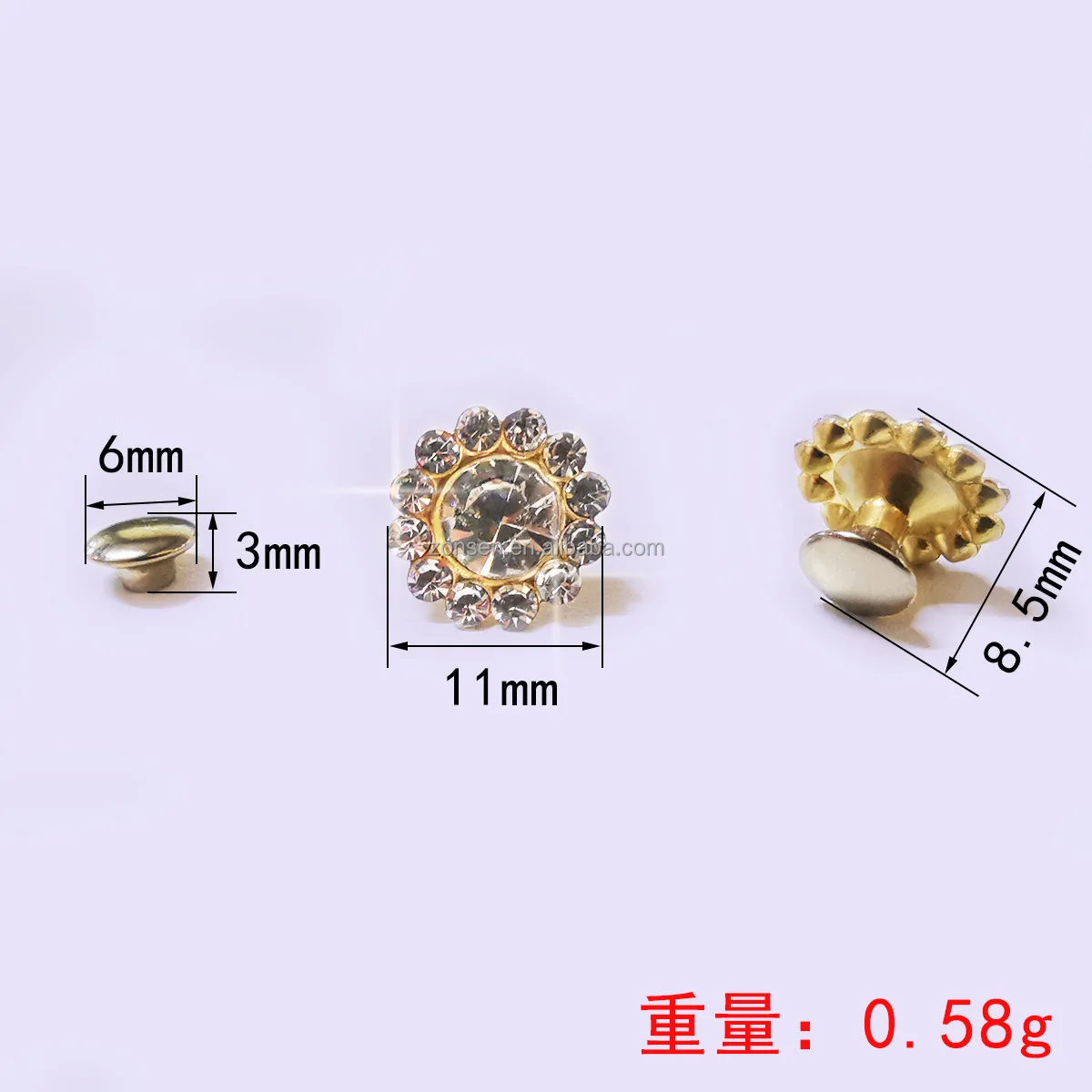 Wholesale Garment Accessories 11mm Flower Shaped Metal Rivets Bling ...