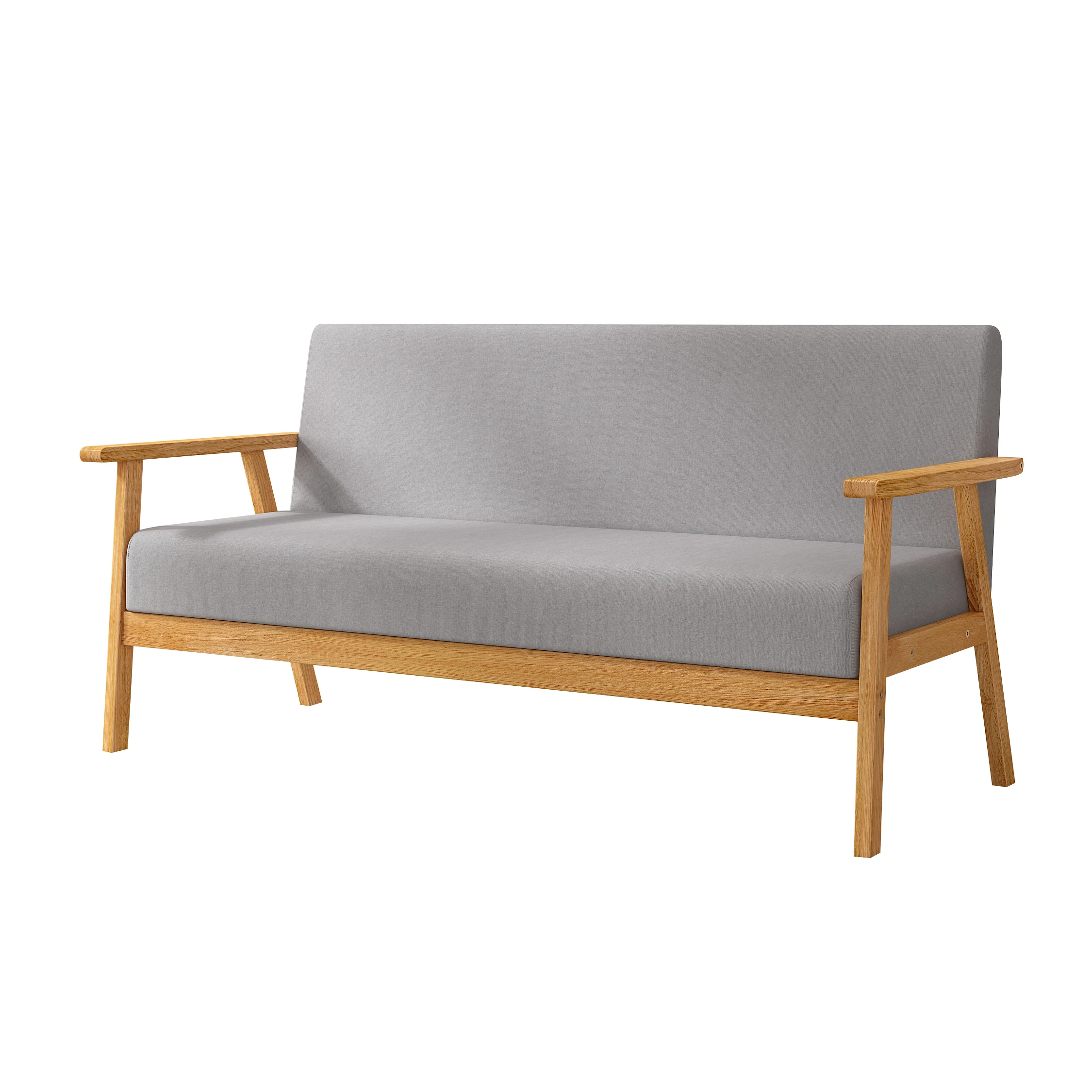 Modern Style 3 Seater Wood Armchair Living Room Chairs 3 Seater Sofa ...