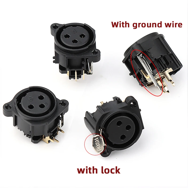 Ct5-03w Two Ears 5 Pins Xlr Male Socket Pcb Xlr Female Connector - Buy ...