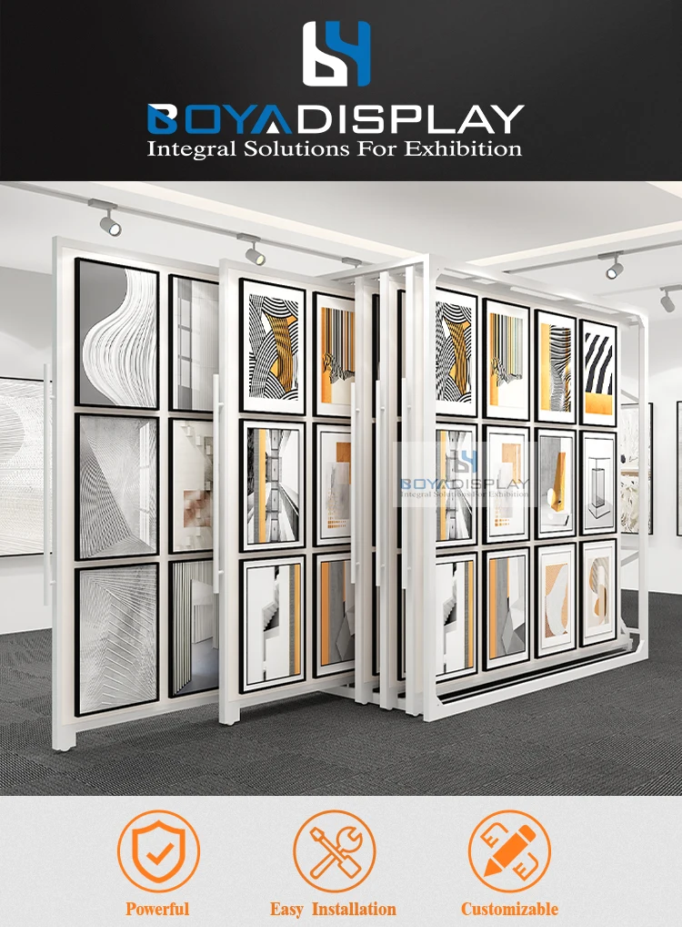 Customized Museum Art Gallery Wallpaper Exhibition Stands Adjustable ...