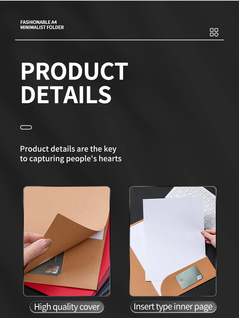 Custom Eco Friendly A4 Size Presentation Folder with Embossed Logo ...