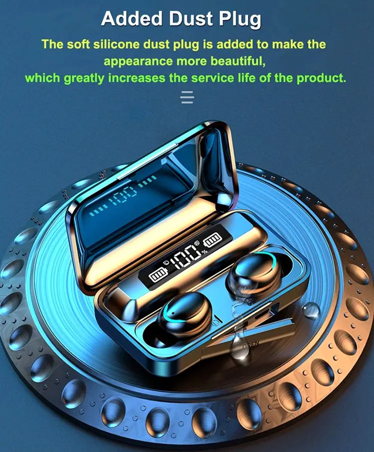 Original F9 TWS Earbuds, Waterproof Bluetooth 5.0, 9D HiFi Stereo, LED ...