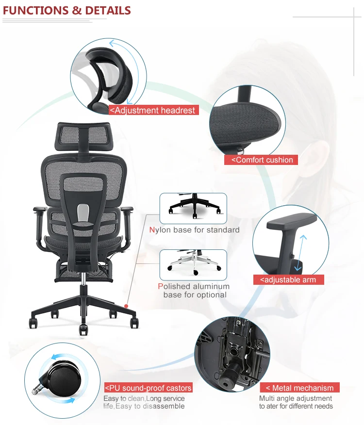 Newly Designed Multifunction Swivel Ergonomic High Back Office Chair ...