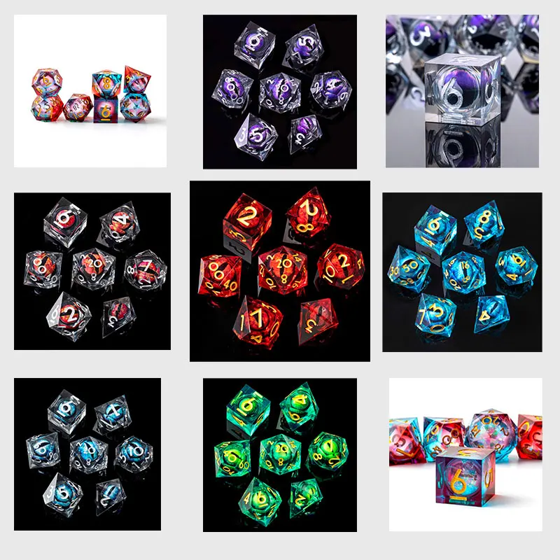 Polyhedral Dungeons And Dragons Resin Dice Set Custom Roleplaying Game ...