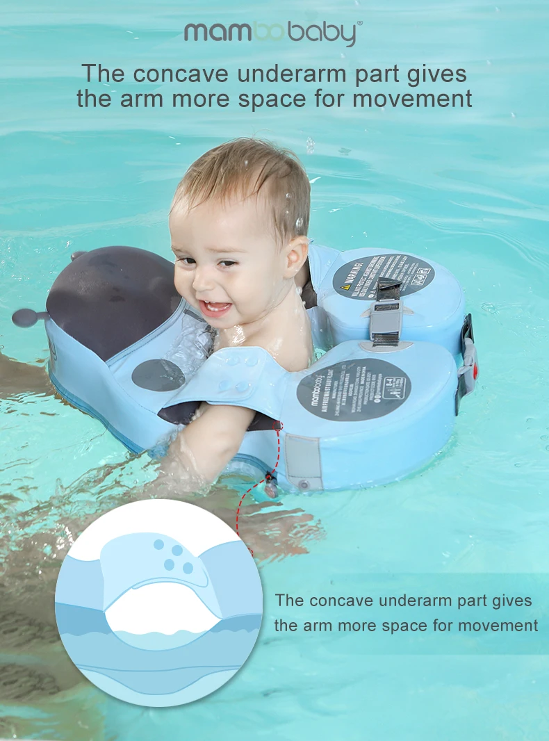 Mambobaby Baby Float with Canopy Baby Waist Float Laying Swimming Baby ...