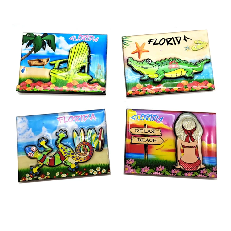 Custom Tourist Souvenir Beach Mdf Acrylic Fridge Magnet With Beads ...