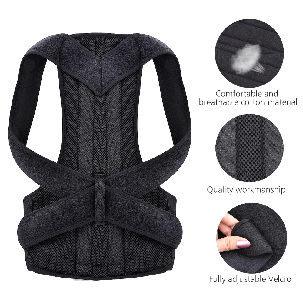 Nylon Shoulder Lumbar Posture Corrector Belt - Adjustable Support