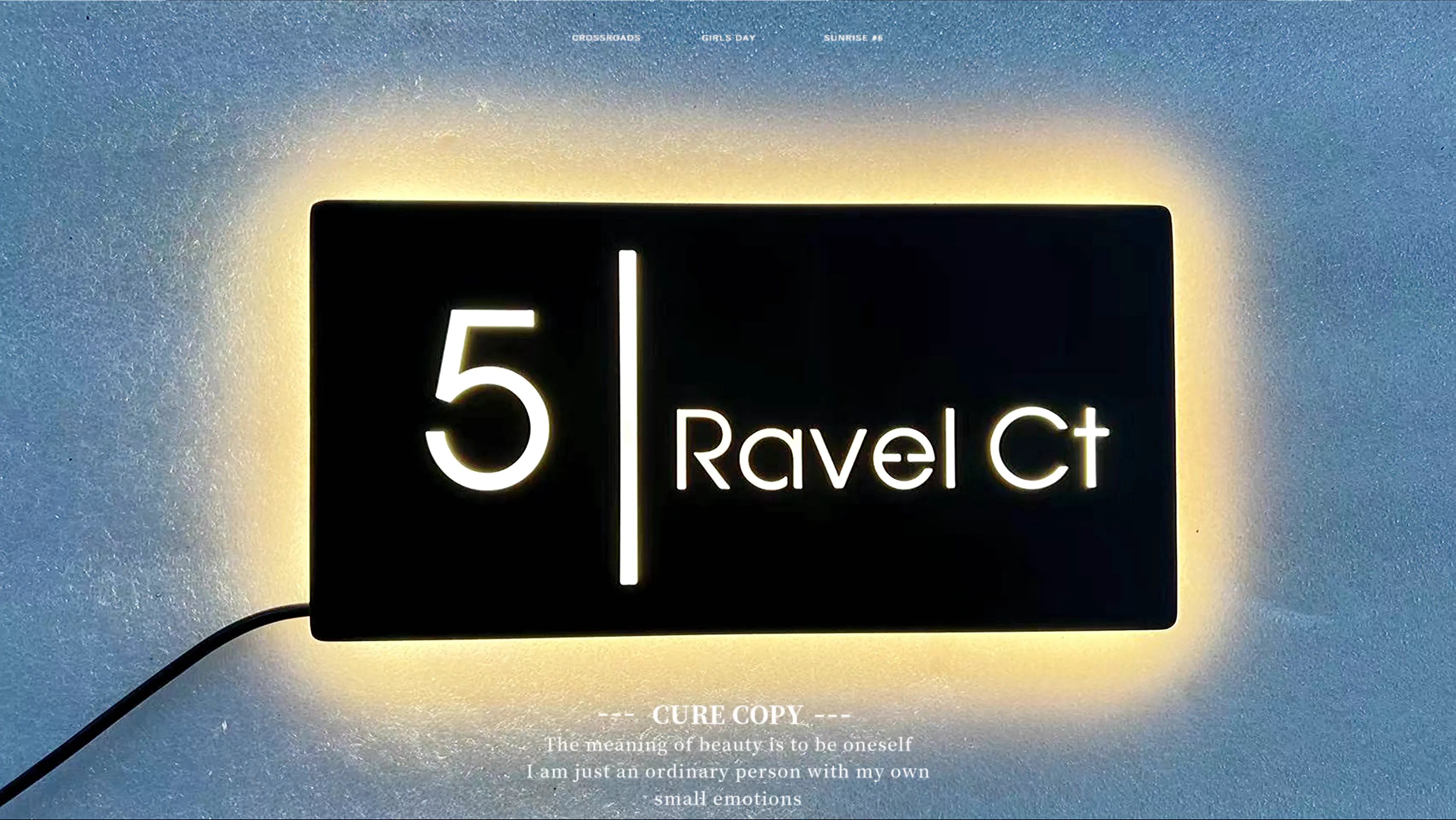 Metal Signage Light Door Lighted Led House Numbers Sign For Wholesale ...