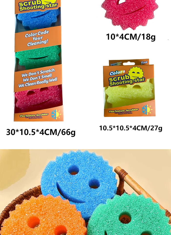 Kitchen Scrub Happy Face Sponge Smile Daddy Mommy Scrubbing Washing ...