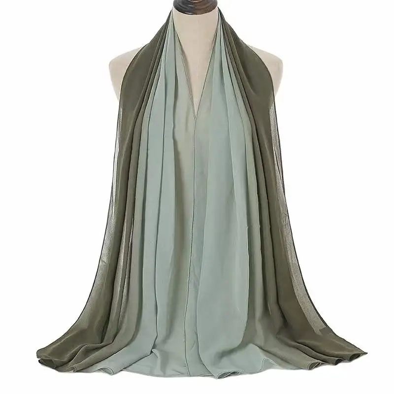 180*70cm Islam Shawl Stylish Ethnic Scarves & Shawls Gradient Georgette ...