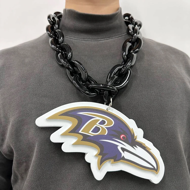 Nfl 3d Foam Chain Necklace Baltimore Ravens Green Bay Packers Oversized ...