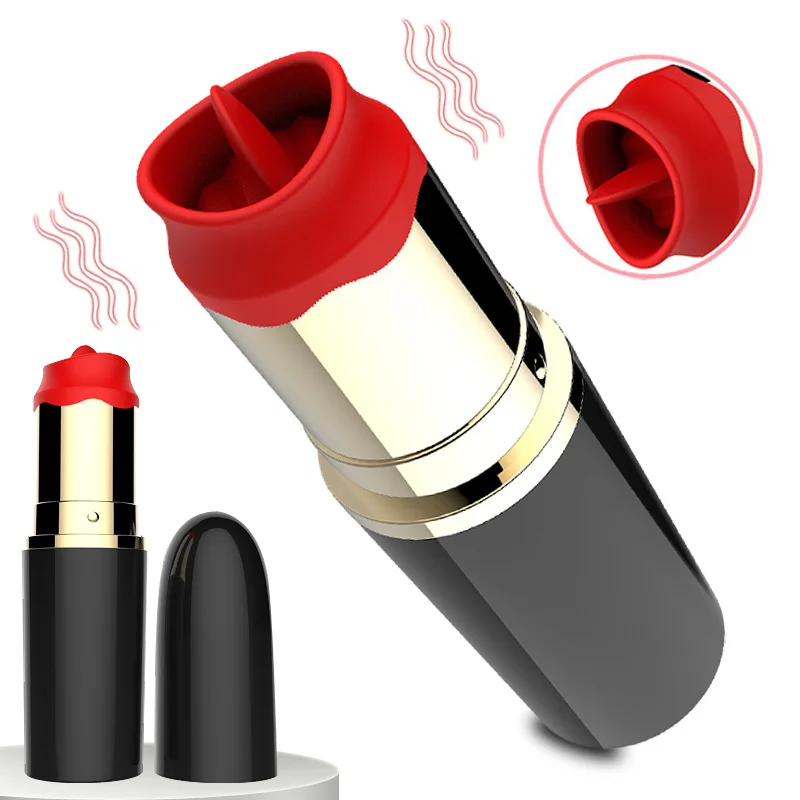 New Product 10 Licking Tongue Modes Sucking Lipstick Vibrating Female
