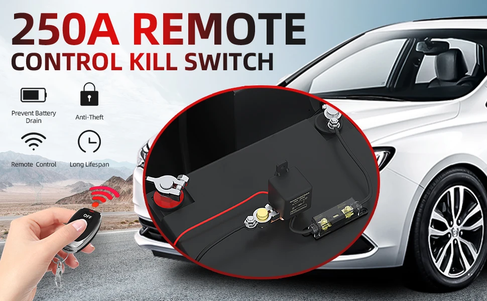 250A Wireless Remote Power Cut off Switch - Marine & Car