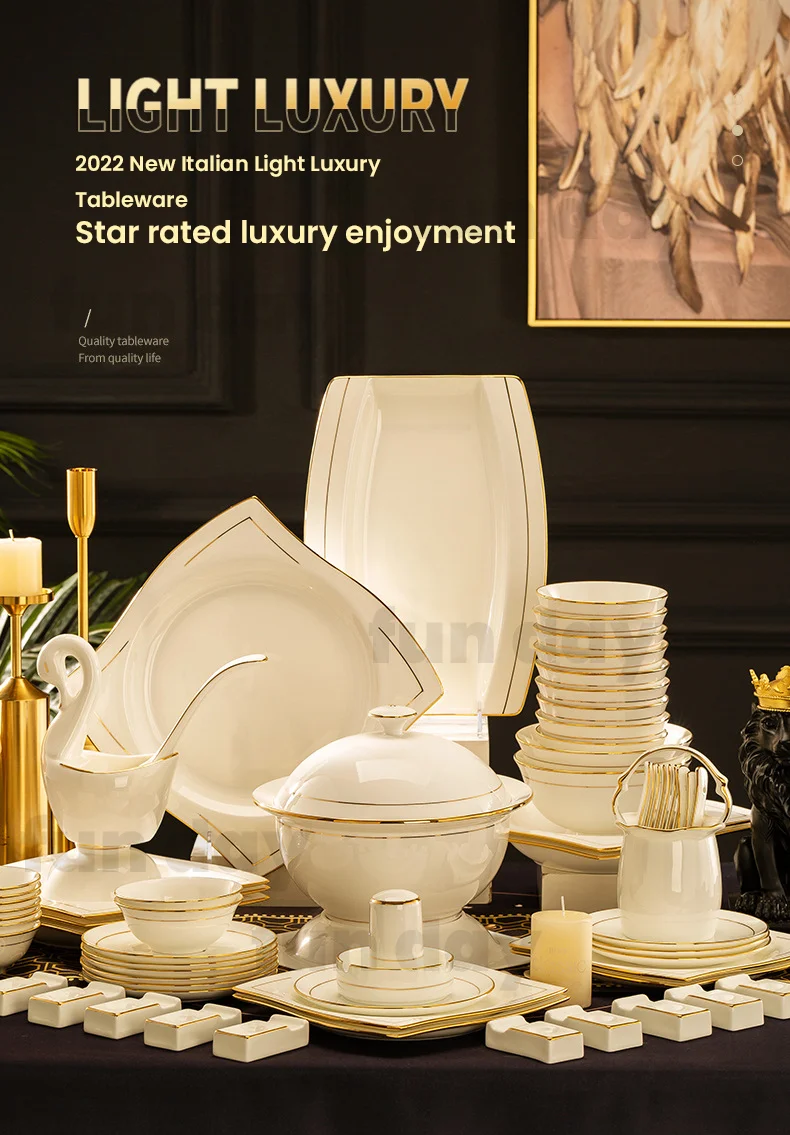 52 Piece Dinner Sets - Luxury Jingdezhen Ceramic Bone Porcelain