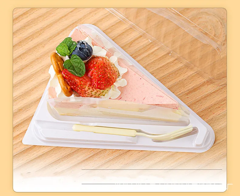 Plastic Sandwich Container Mini Cake Box Bakery Cake Slice Containers ...