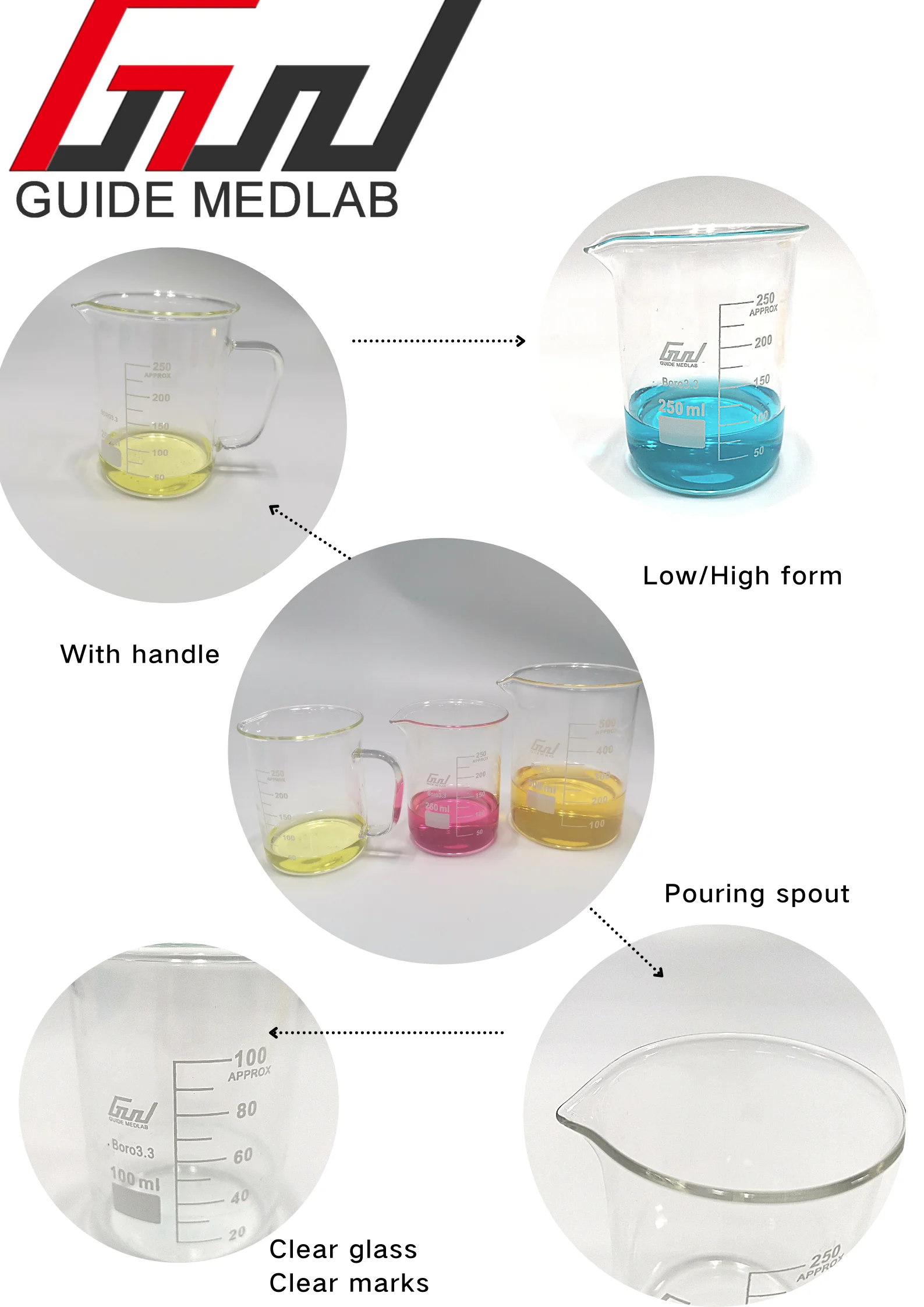 Wholesale Lab Beakers 100ml High Borosilicate Glass Beaker - Buy Glass ...