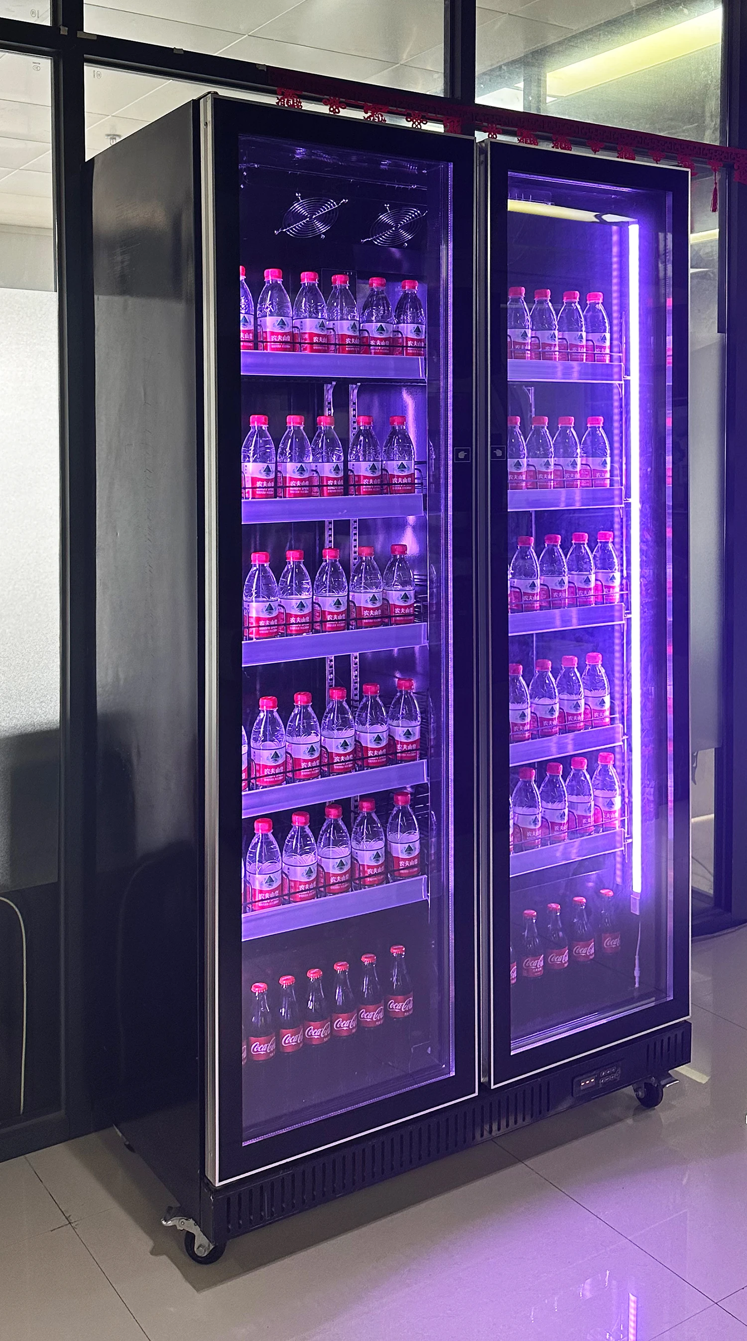 Commercial Display Refrigerator Single Door Full Glass Chiller Beer ...